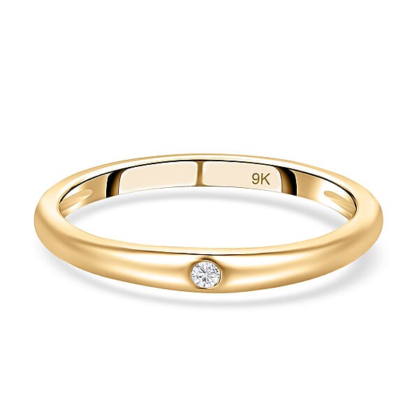 9K Yellow Gold Diamond Wedding Band Ring - 7233147 - TJC