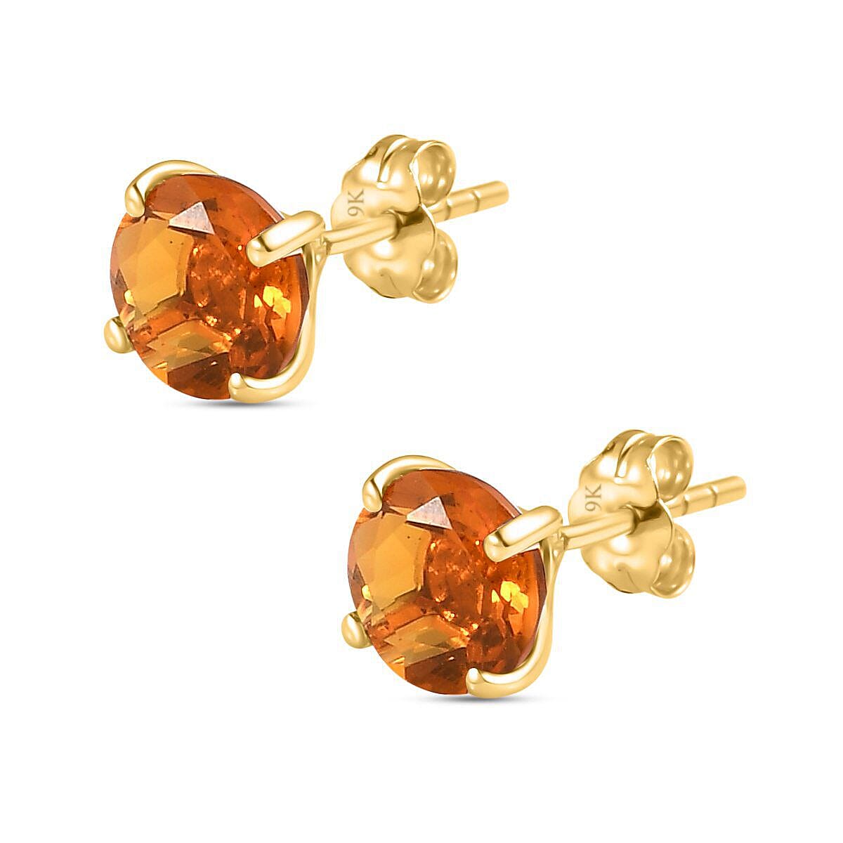 9K Yellow Gold Fire Opal Stud Earrings 1.22 Ct. - 7235416 - TJC