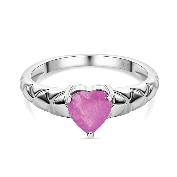 Pink Sapphire Heart Ring in Sterling Silver 1.00 Ct. - M7236370 - TJC
