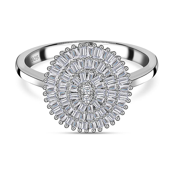 Diamond Ring in Platinum Overlay Sterling Silver 0.53 Ct. - 7236968 - TJC