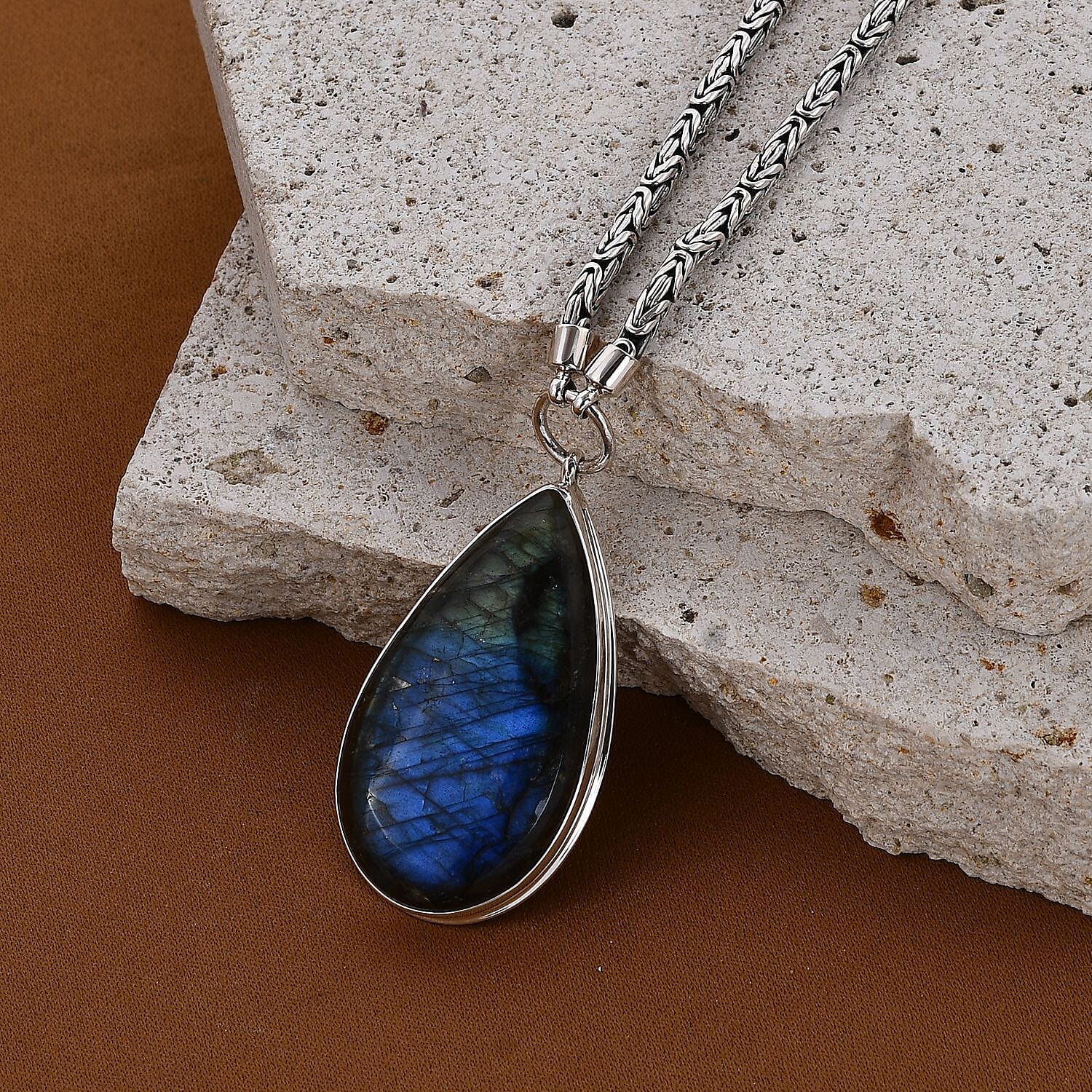 Royal Bali Collection - Labradorite and White Pearl Necklace (Size - 18 ...