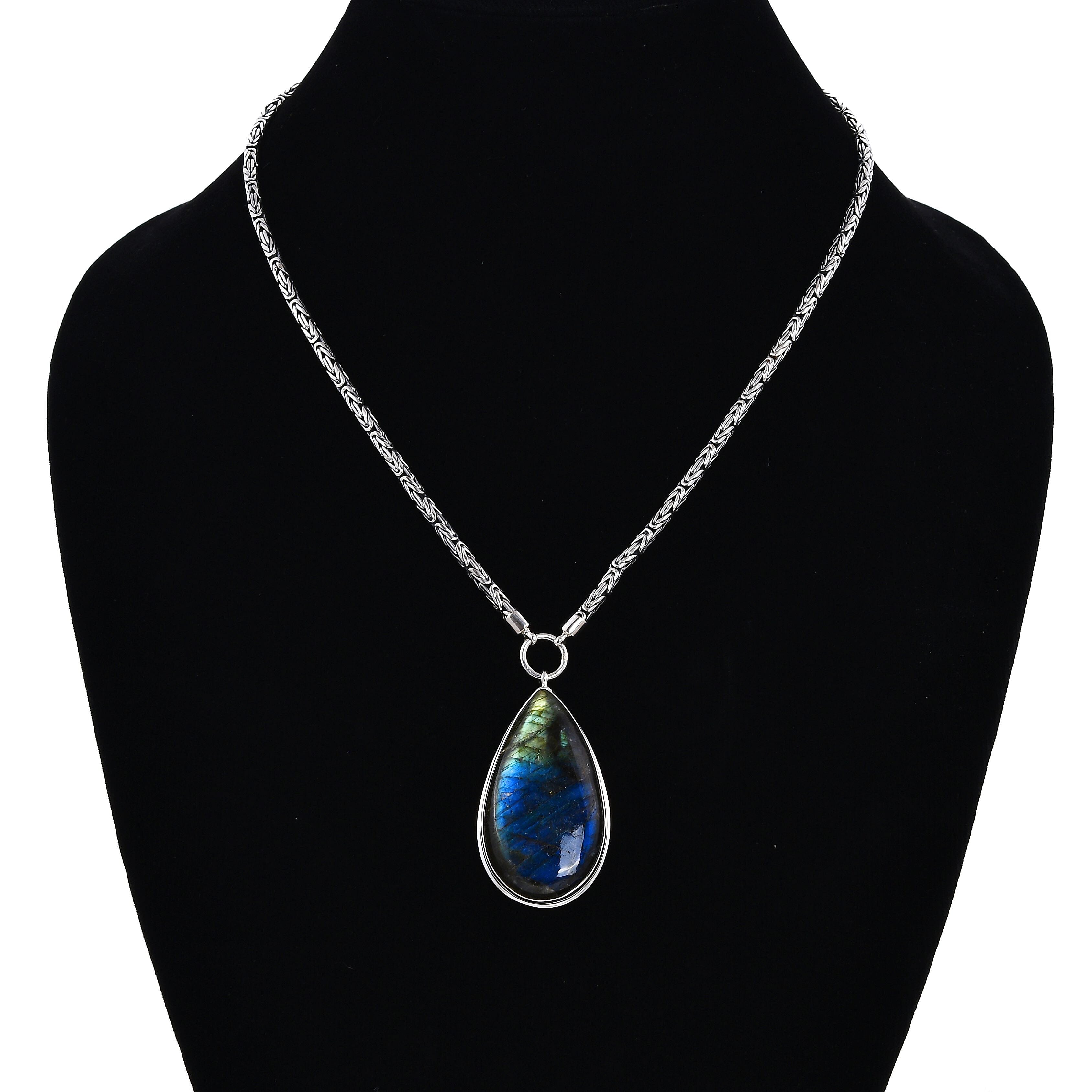 Royal Bali Collection - Labradorite and White Pearl Necklace (Size - 18 ...