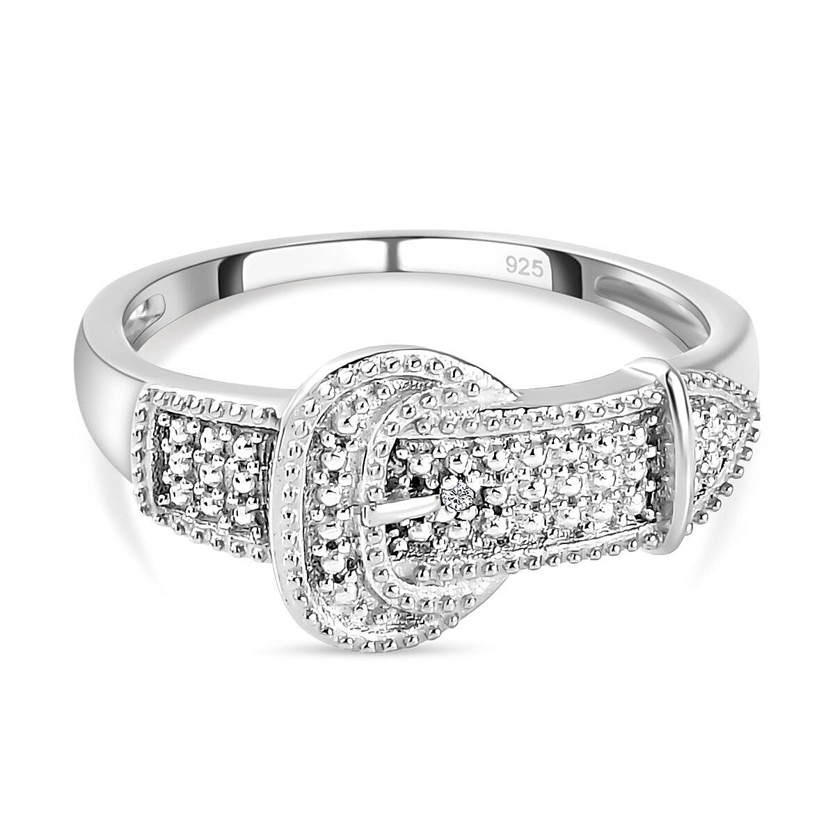 Diamond Band Ring in Platinum Overlay Sterling Silver - 7251840 - TJC