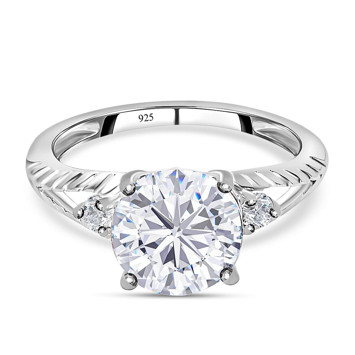 White Austrian Crystal Ring in Sterling Silver - 7252806 - TJC