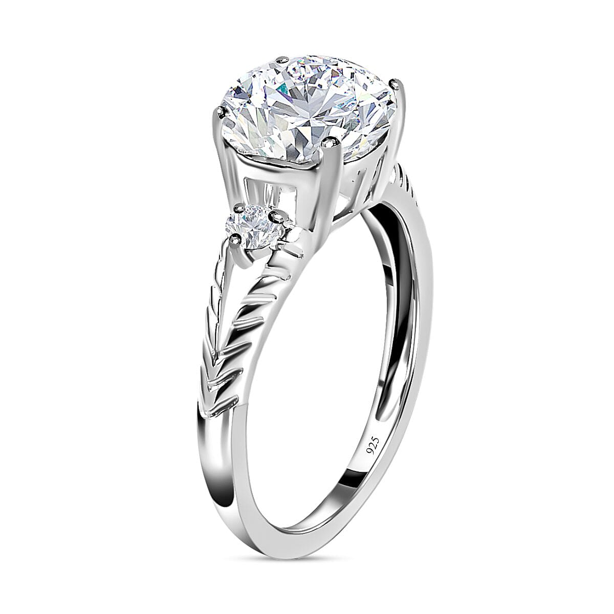 White Austrian Crystal Ring in Sterling Silver - M7252806 - TJC