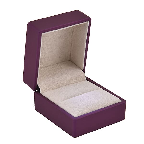 LED Light Illuminated Ring Box with Velvet Interior Lining (Size 6x6x5 cm) - Purple - 7254108 - TJC