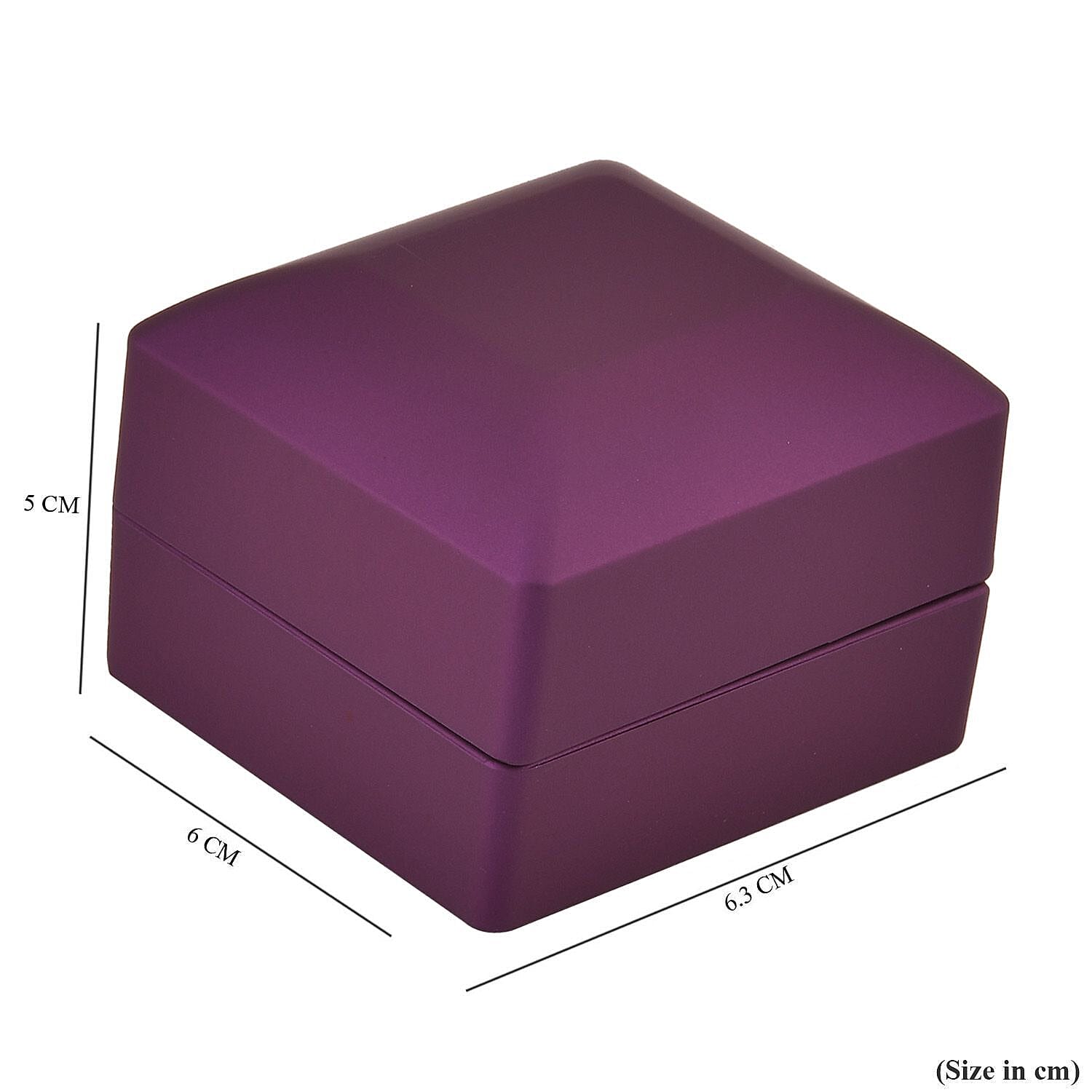LED Light Illuminated Ring Box with Velvet Interior Lining (Size 6x6x5 ...