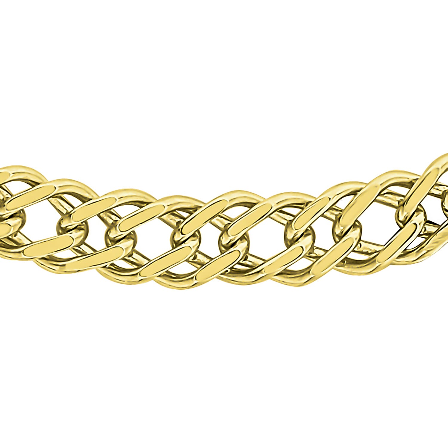9K Yellow Gold Double Curb Chain 18 Inch - 7254536 - TJC
