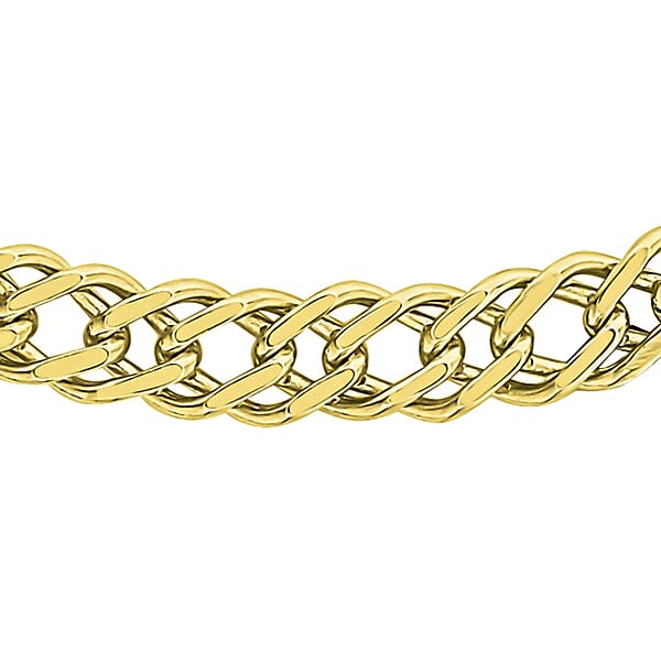 9K Yellow Gold Double Curb Chain 18 Inch - 7254536 - TJC