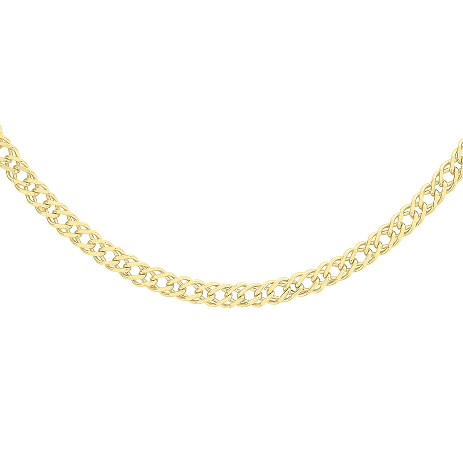 9K Yellow Gold Double Curb Chain 18 Inch - 7254536 - TJC