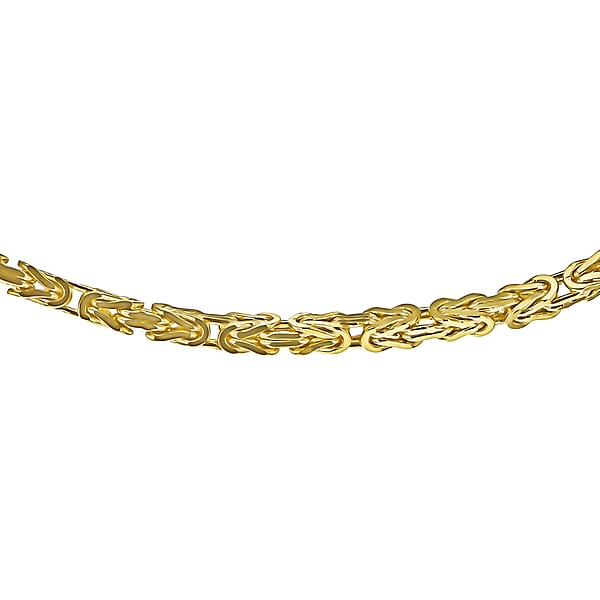 9K Yellow Gold Mini Square Byzantine Chain 18 Inch - 7254623 - TJC