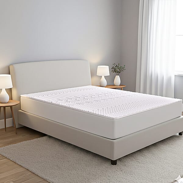 Homesmart Memory Foam Patterned Bedding Set (Size 90x4 cm) - White ...