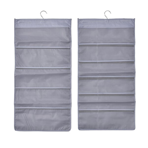 Set of 2 - Homesmart Double Sided Hanging Storage Organizer with 15 ...