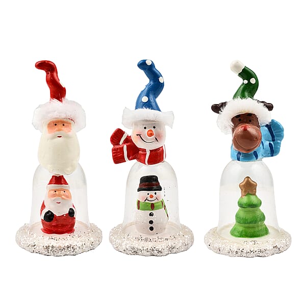 Set of 3 Bell Shaped Glass Decoration - 7262719 - TJC