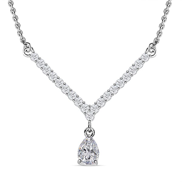 Closeout Deal - Cubic Zirconia Necklace (Size - 20) - 7263233 - TJC