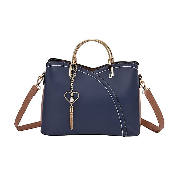 Closeout Deal - Parisian Style Handbag With Metal Handle - 7263705 - TJC