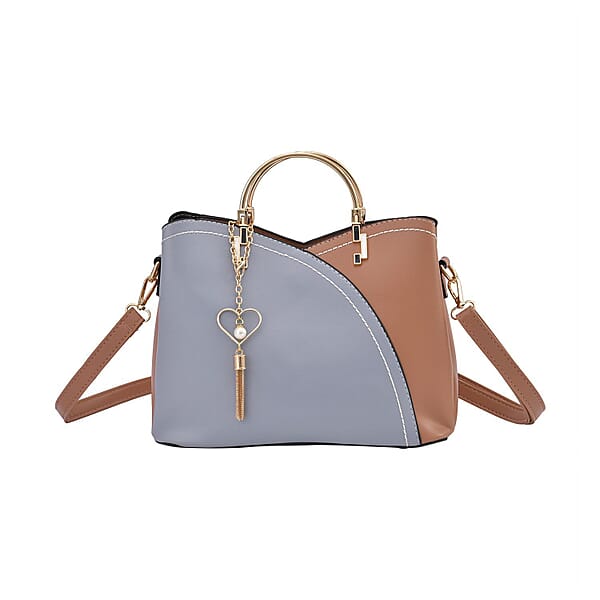 Closeout Deal - Parisian Style Handbag With Metal Handle - 7263709 - TJC