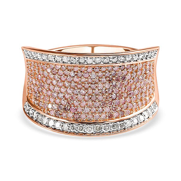 Close Out Deal - 9K Rose Gold Certified Natural Pink Diamond and White ...