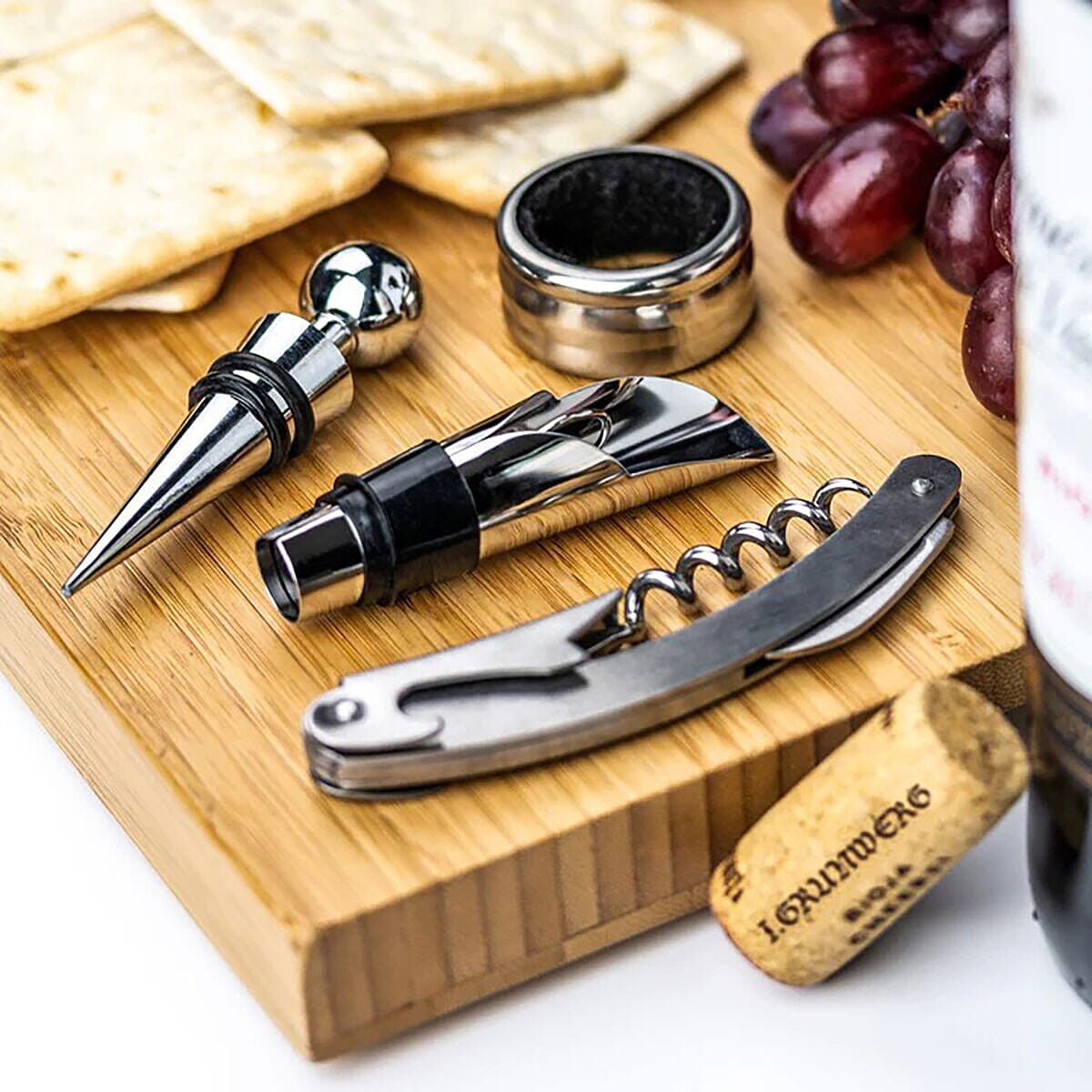 5-piece Wine Tool Set, with Bamboo Gift Box - 7268194 - TJC