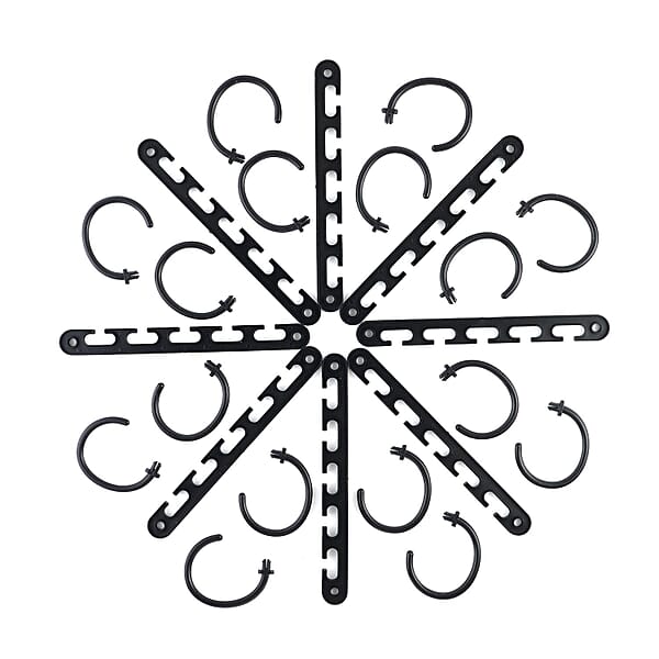 8 Piece Set - Space Saving Hanger (Size 10x7 Cm) - Black - 7268931 - TJC