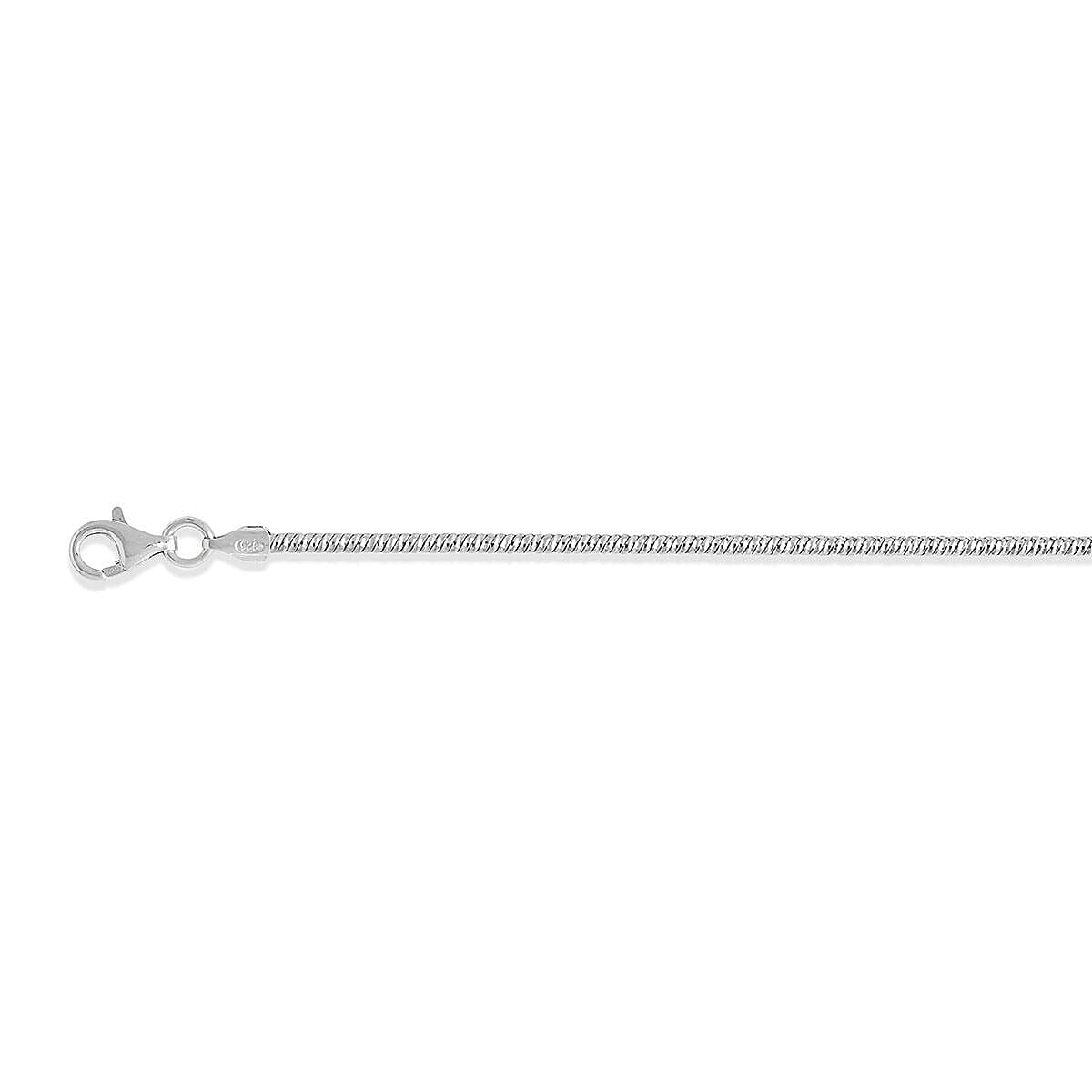 Diamond Cut Snake Necklace in Rhodium Overlay Sterling Silver (Size ...