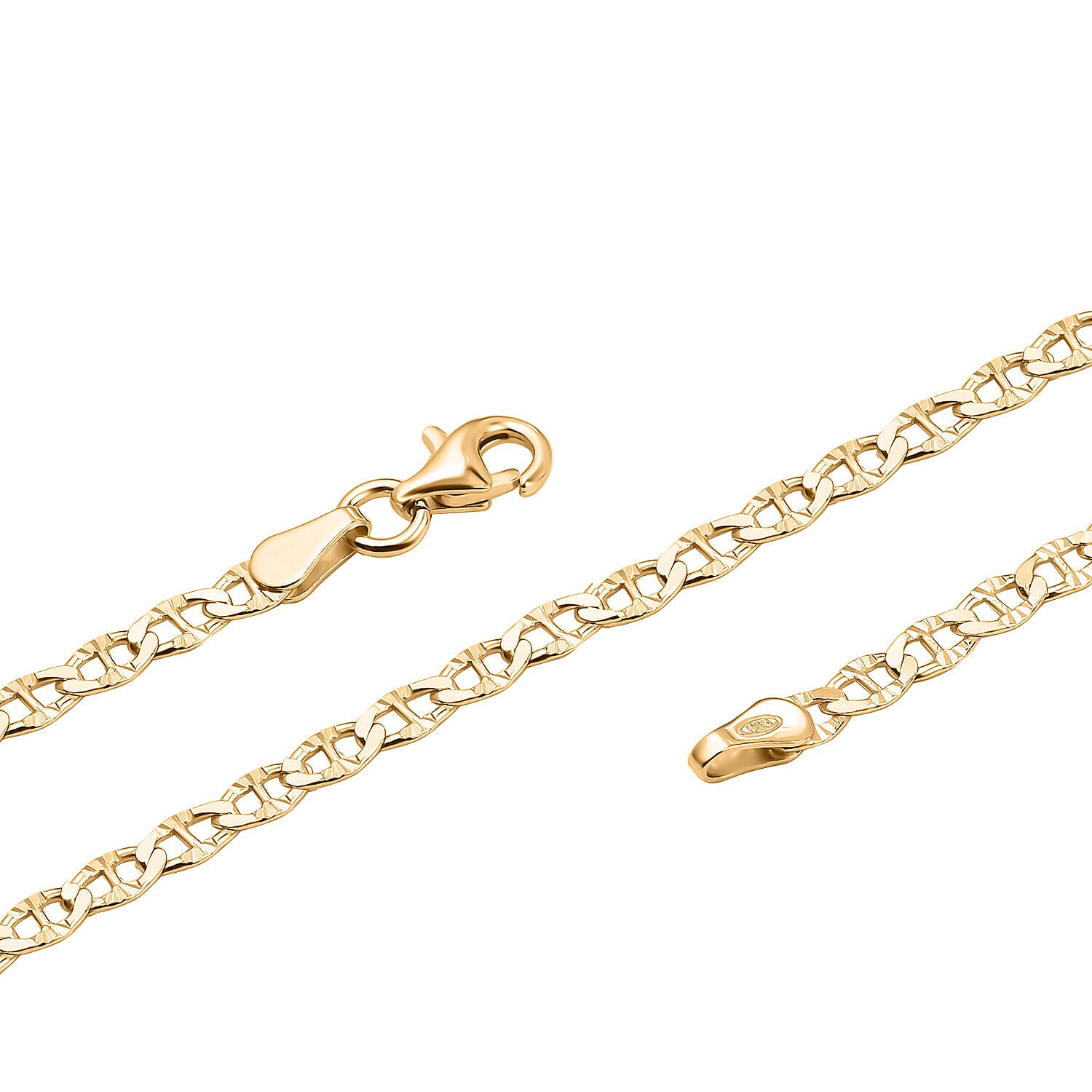 Yellow Gold Overlay Sterling Silver Sun Chain (Size - 18) With Lobster ...