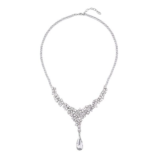 Simulated Dimond and White Austrian Crystal Necklace (Size - 20 ...