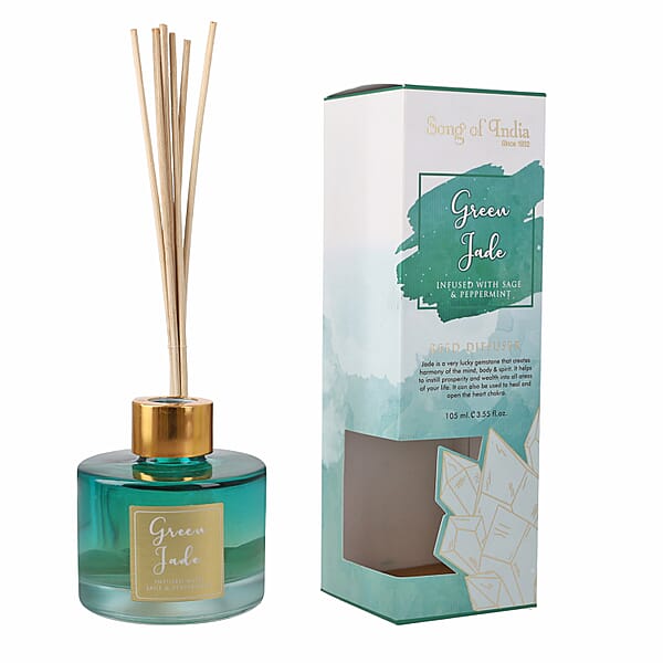 Reed Diffuser in Round Jar with Reed Sticks - Green - 7278472 - TJC