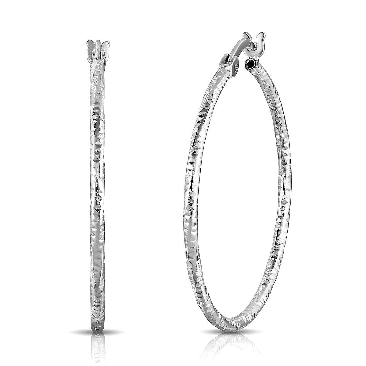 Sterling Silver Twisted Hoop Earrings - 7279914 - TJC