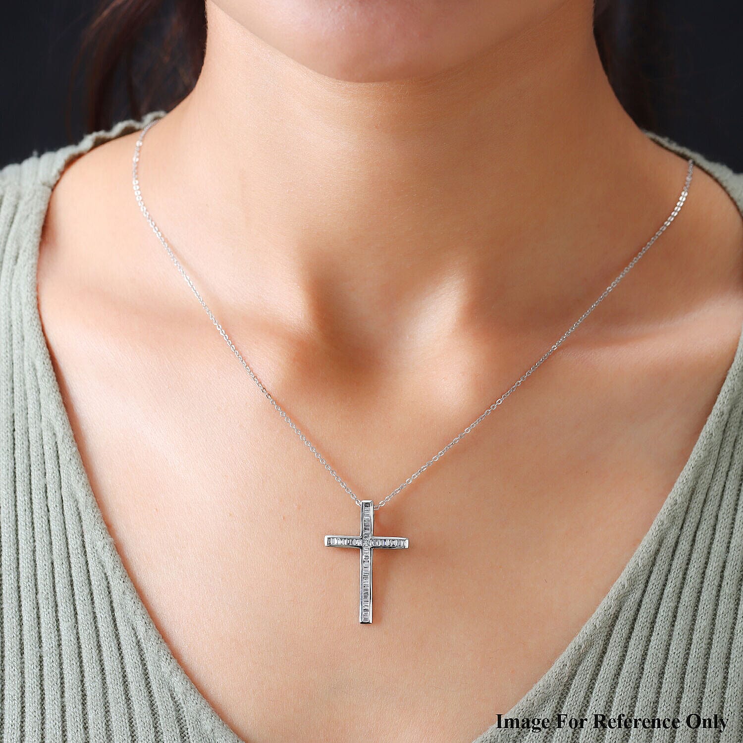 RHAPSODY 950 Platinum Cross Pendant with VS-E-F Diamond - 7281573 - TJC