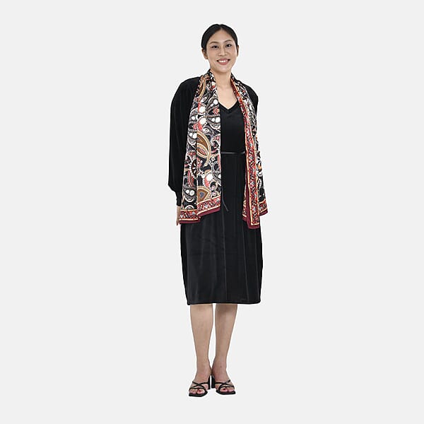 LA MAREY 100% Mulberry Silk Indian Pattern Scarf (Size 168x53 cm ...