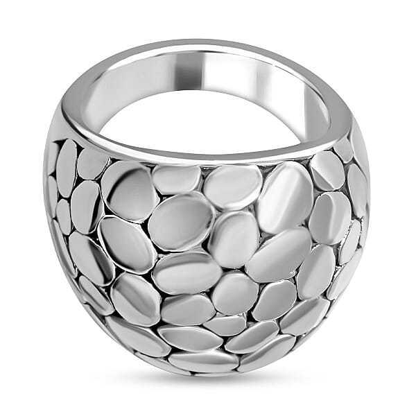 Sterling Silver Pebble Dome Ring, Silver - 7309188 - TJC