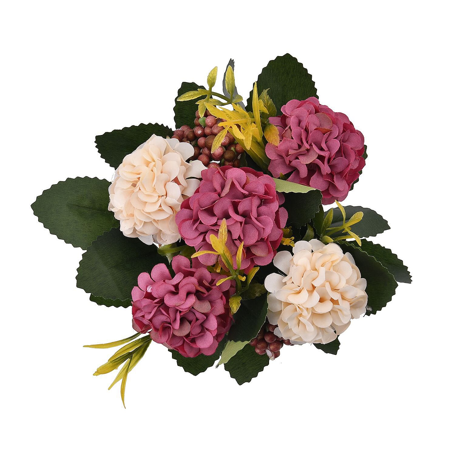 Carnation Faux Flower with Ceramic Basin (Size 15x8x8 cm) - Cream and ...