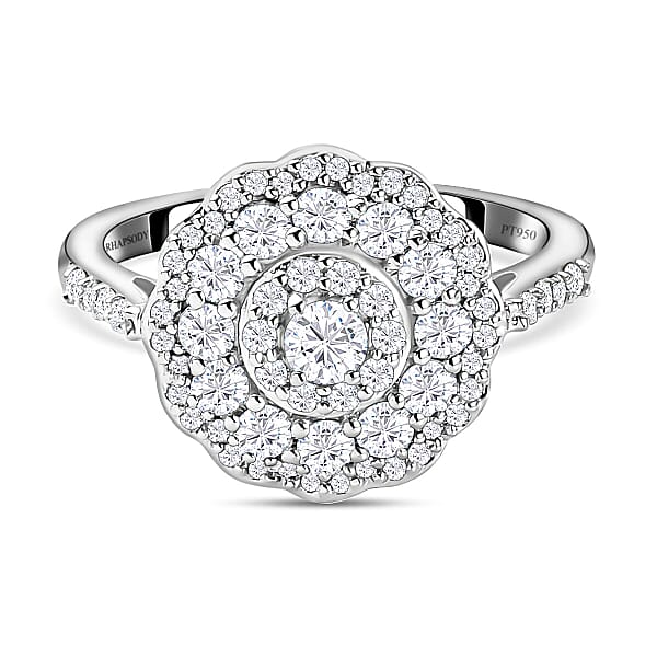 RHAPSODY 950 Platinum Floral Ring with IGI Certified VS-E-F Diamond 1. ...