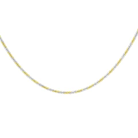 9K Two Colour Gold 1.4mm Tocalle Chain 16 Inch - 7337195 - TJC