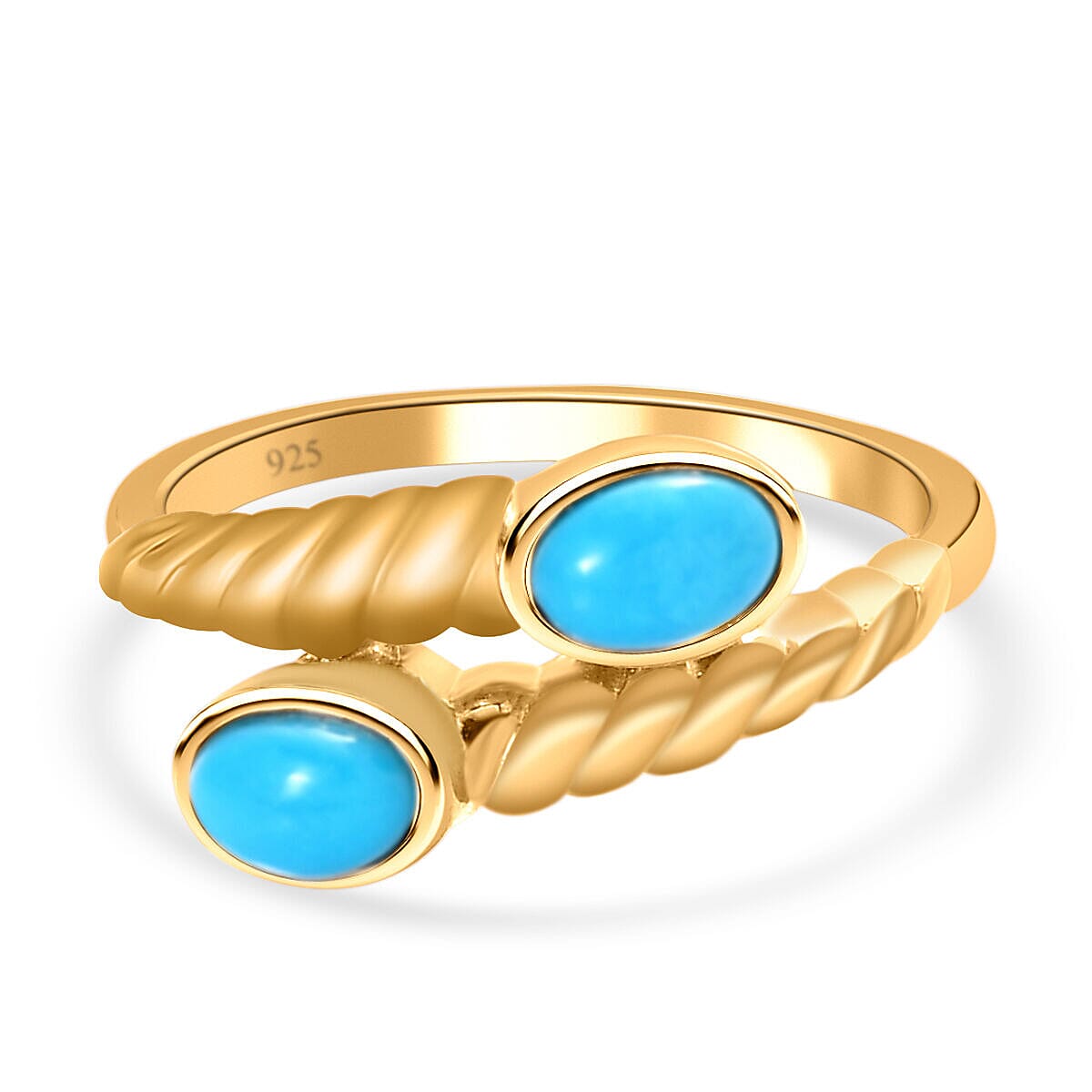 Tucson Special- Arizona Sleeping Beauty Turquoise Bypass Ring in 18K ...