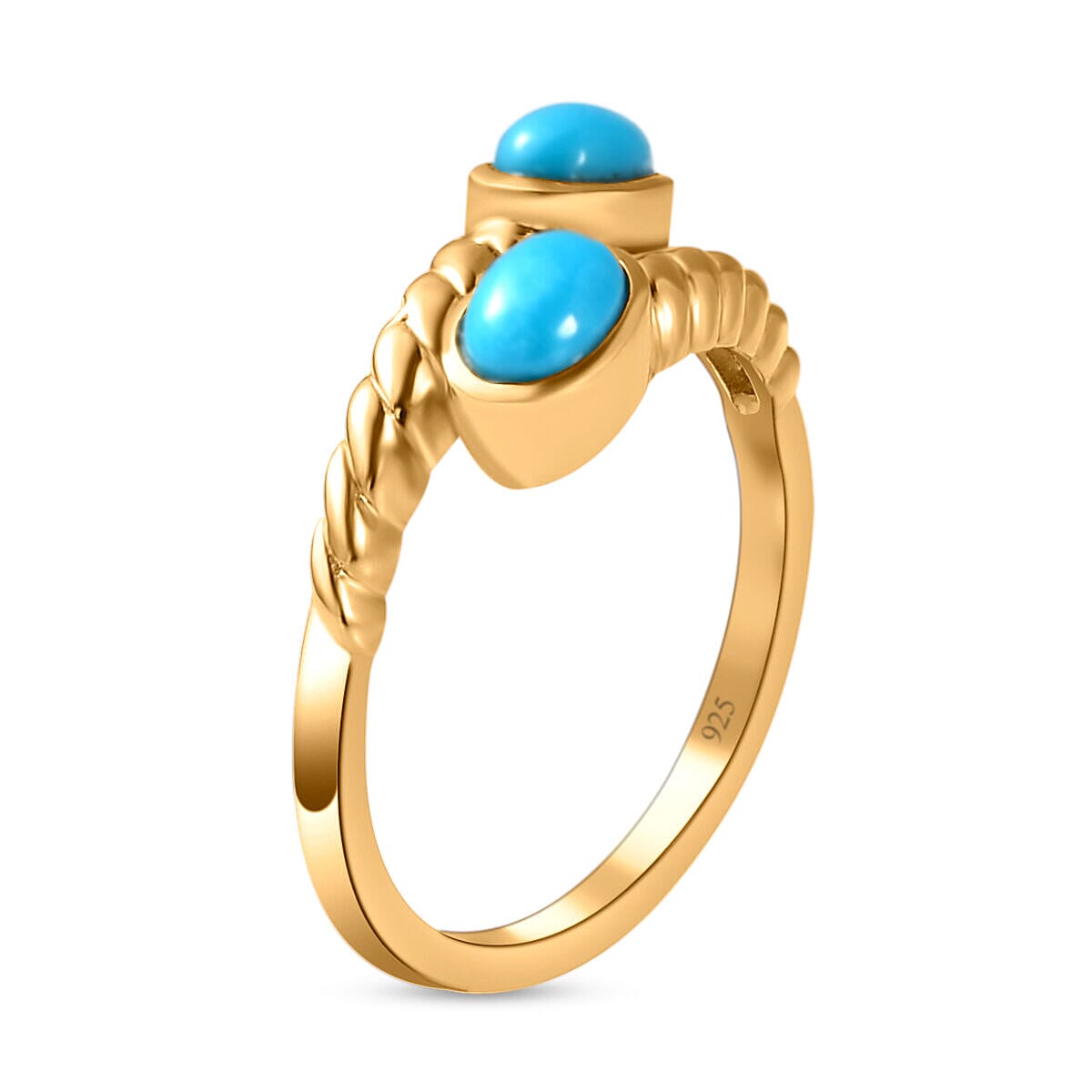 Tucson Special- Arizona Sleeping Beauty Turquoise Bypass Ring in 18K ...