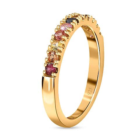Multi Sapphire Ring in 18K Vermeil Yellow Gold Plated Sterling Silver ...