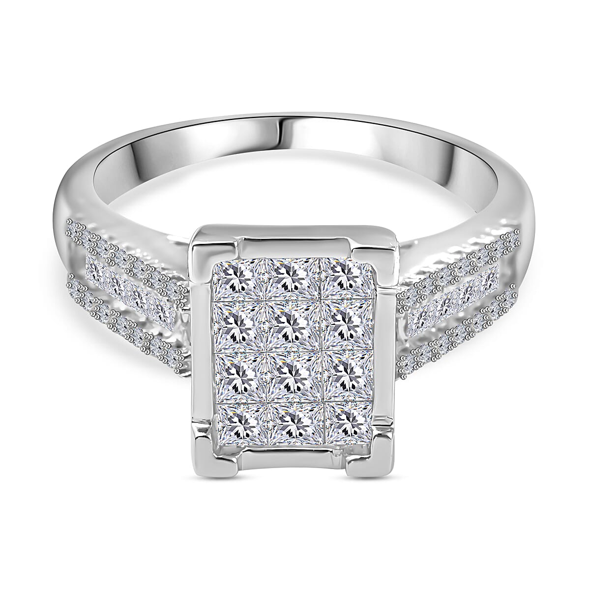 14K White Gold White Diamond (GH-I2) Ring 1 ct. - 7363800 - TJC