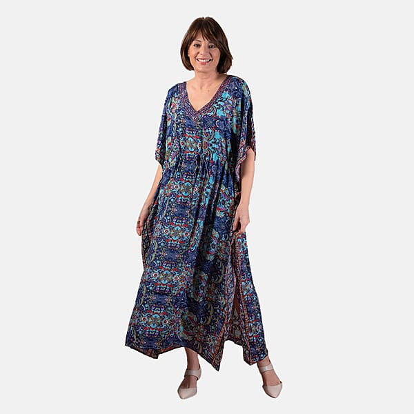 TAMSY Floral with Paisley Print Embroidered Dress - 7364271 - TJC