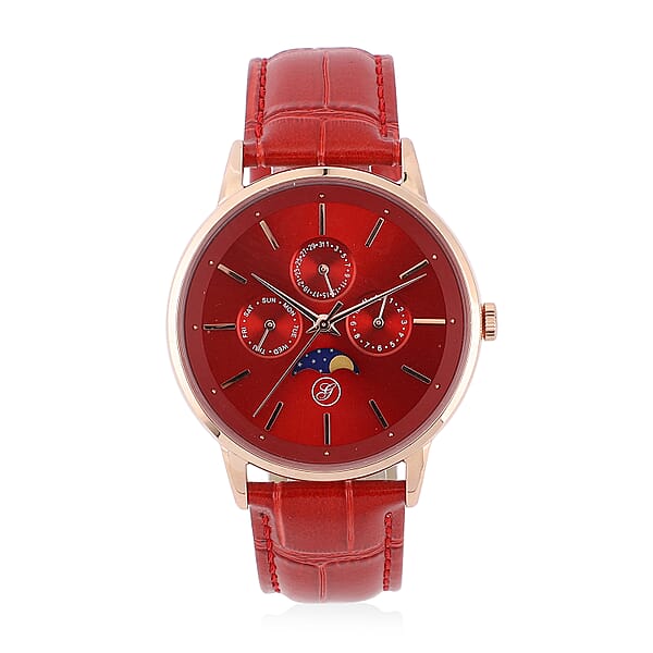 GENOA Japanese Movement Stainless Steel Water-Resistant Watch - Red ...