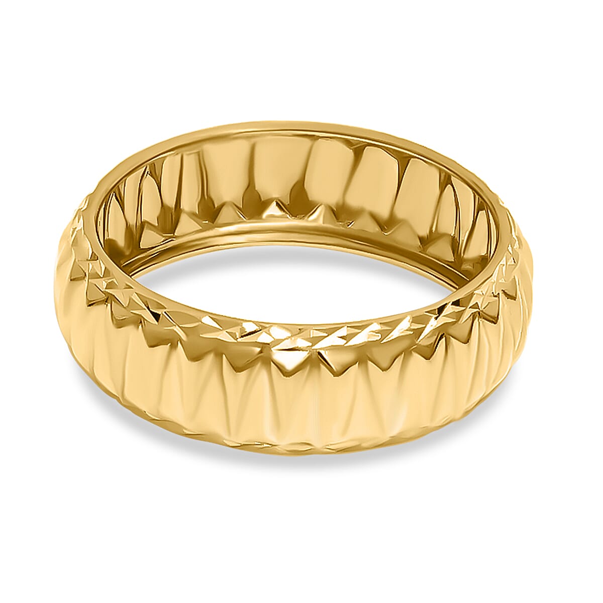 Maestro Collection - 9K Yellow Gold Diamond Cut Wedding Band Ring ...