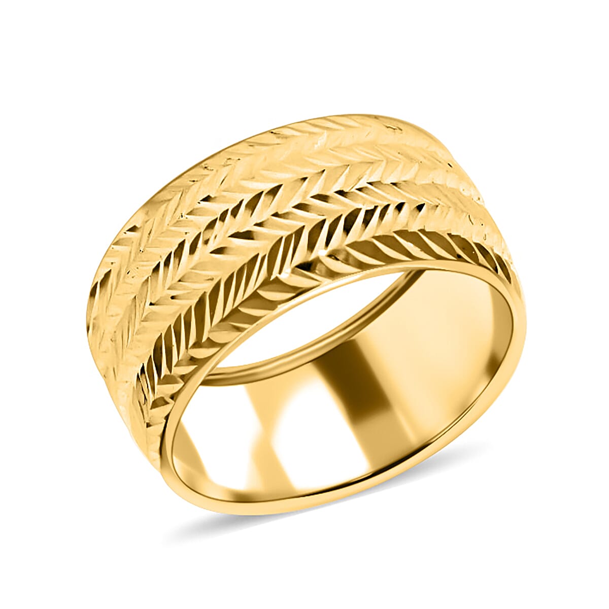 Maestro Collection - 9K Yellow Gold Diamond Cut Band Ring - 7373227 - TJC