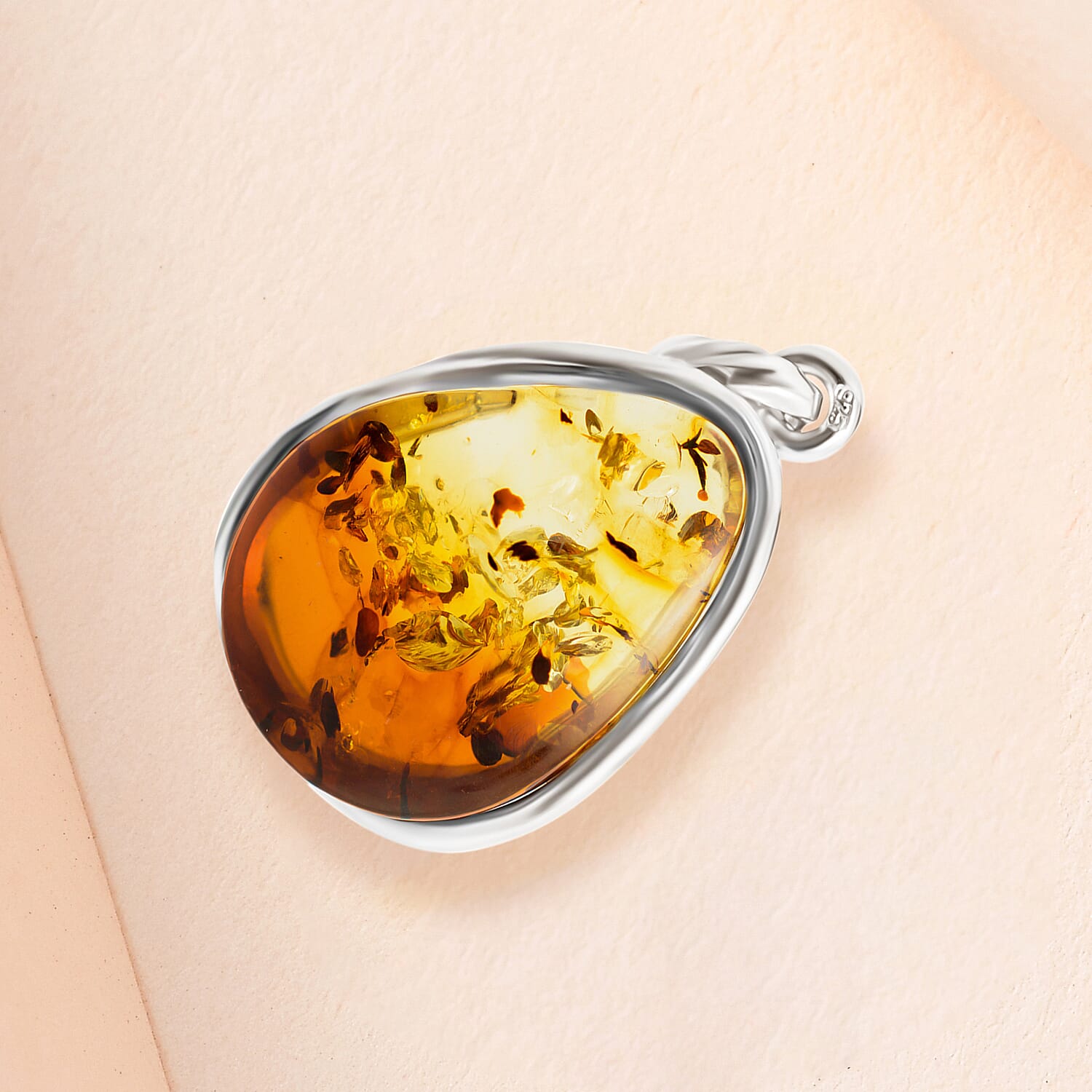 Tucson Special - Amber Pendant in Sterling Silver - 7382650 - TJC