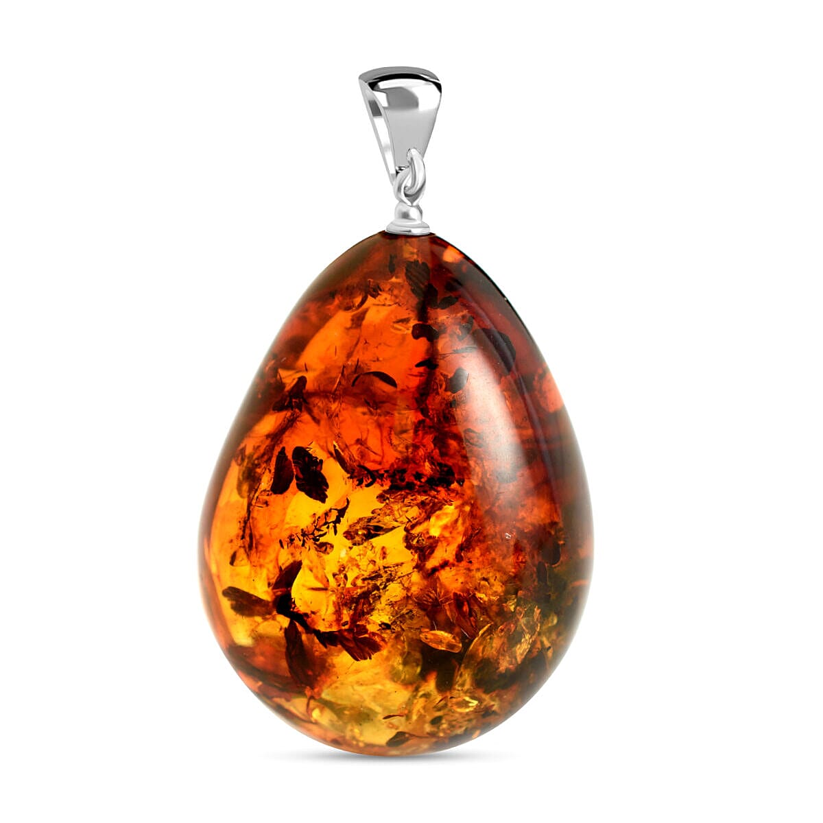 Tucson Special - Amber Pendant in Sterling Silver - 7383101 - TJC