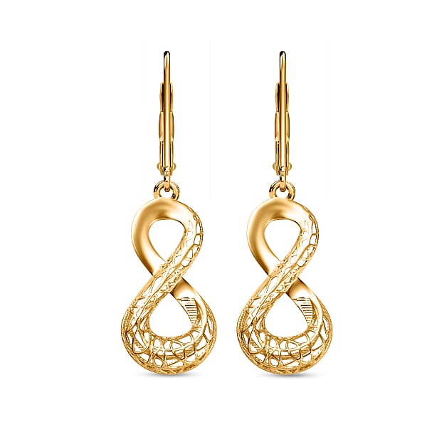 Hatton Garden Closeout - 9K Yellow Gold Infinity Earrings - 7383301 - TJC