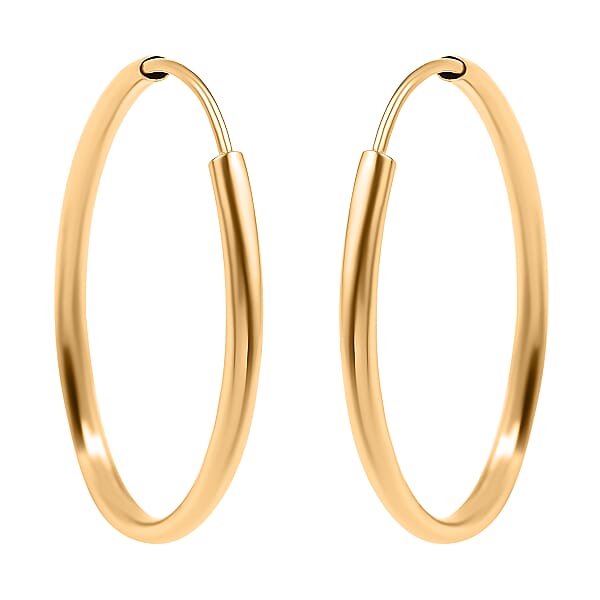 9K Yellow Gold Hoop Earrings - 7383658 - TJC