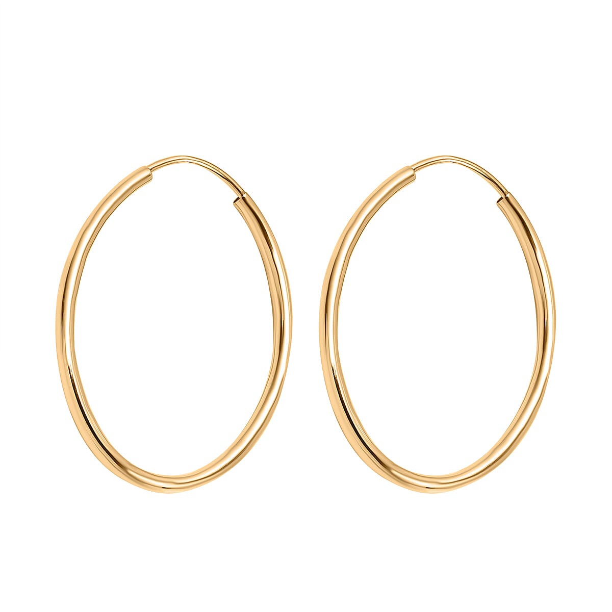 9K Yellow Gold Hoop Earrings - 7383658 - TJC