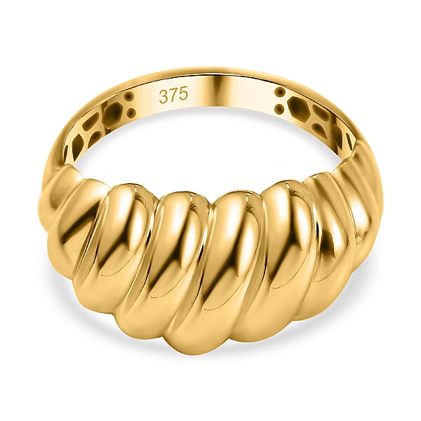 9K Yellow Gold Twisted Dome Ring - 7384211 - TJC