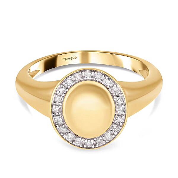 Diamond Ring in Vermeil Yellow Gold Plated Sterling Silver - 7385288 - TJC